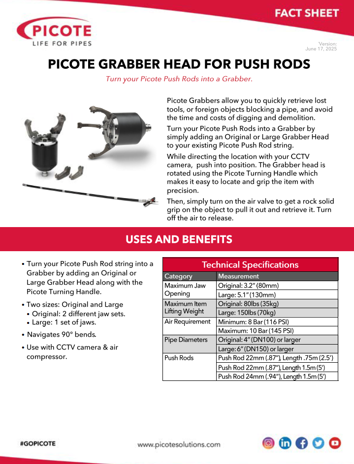 Picote Grabber for Push Rods